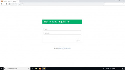 Login Form Using Angular Js With Code Defined Credentials Free Source Code And Tutorials